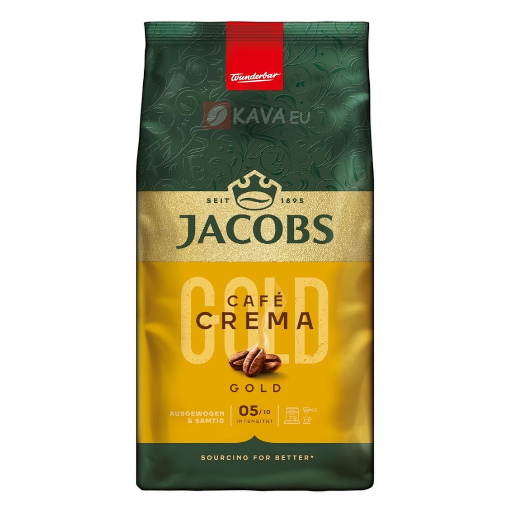Jacobs Crema Gold coffee beans 1kg - KAVA.eu